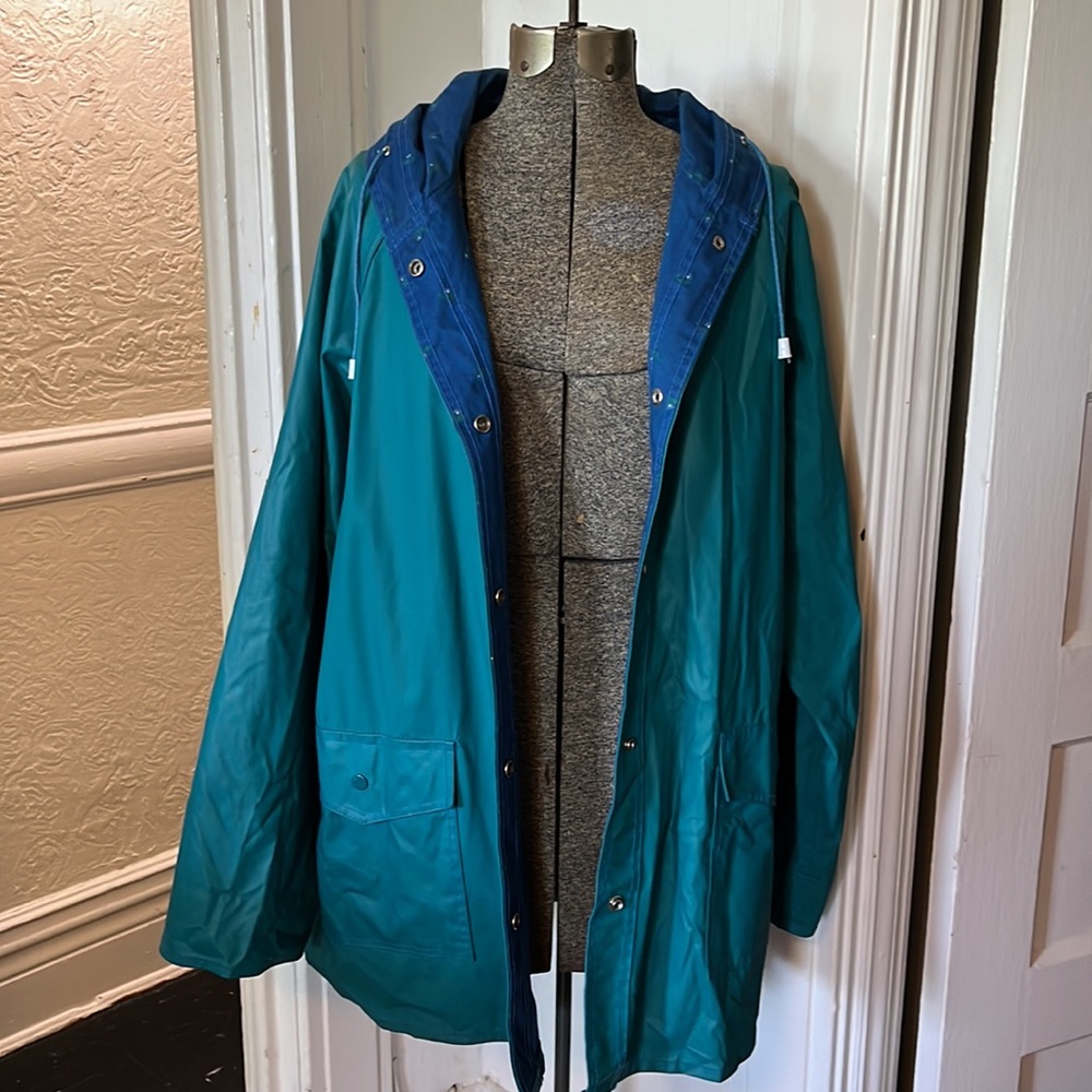 Giorgio Morandi 80s Vintage Teal Rain Jacket With Wha… - Gem